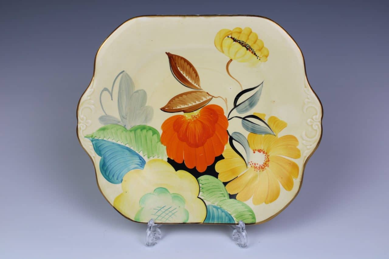 Grays Pottery Floral pattern (p/n A493) Art Deco Cake Plate - Circa ...