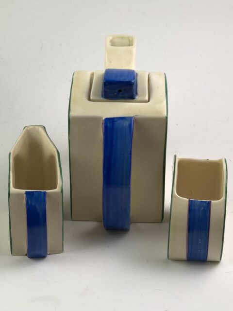 Clarice Cliff Solomon's Seal stamford teaset trio. Teapot, Milk & Sugar ...