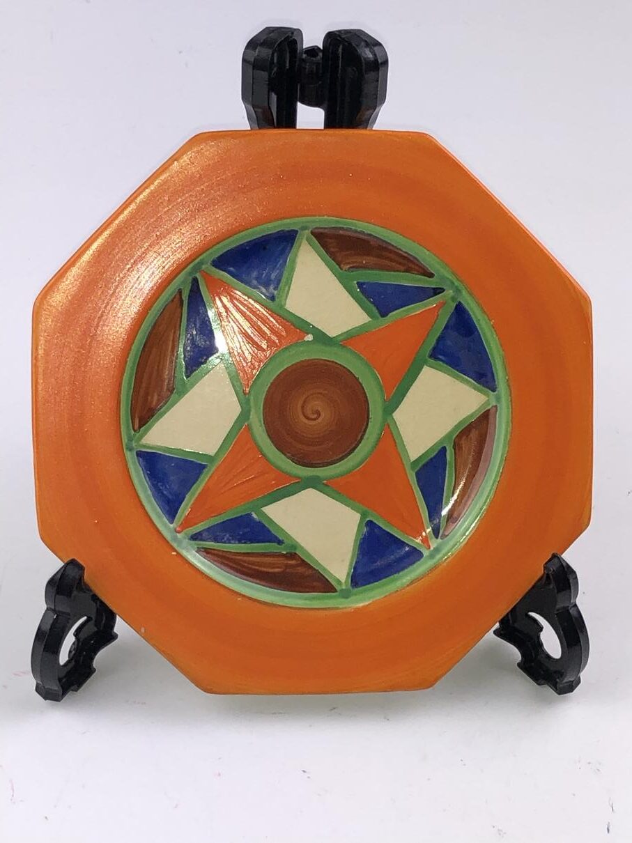 Clarice Cliff ORIGINAL BIZARRE (OB) small octagonal sandwich plate ...