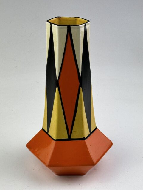 Clarice Cliff Original Bizarre (OB) shape 17 vase, height 23cm, circa ...