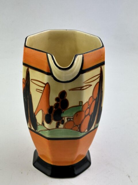 Stunning Clarice Cliff TREES & HOUSE pattern Athens jug, 18cm. Art Deco ...