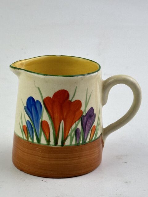 Clarice Cliff CROCUS pattern tankard milk jug, 8.5cm. Circa 1932. Art ...
